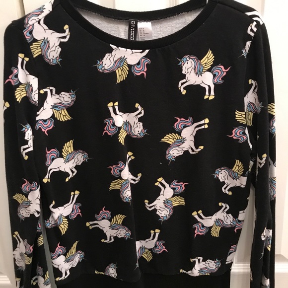 H&M | Tops | Unicorn Crew Neck | Poshmark